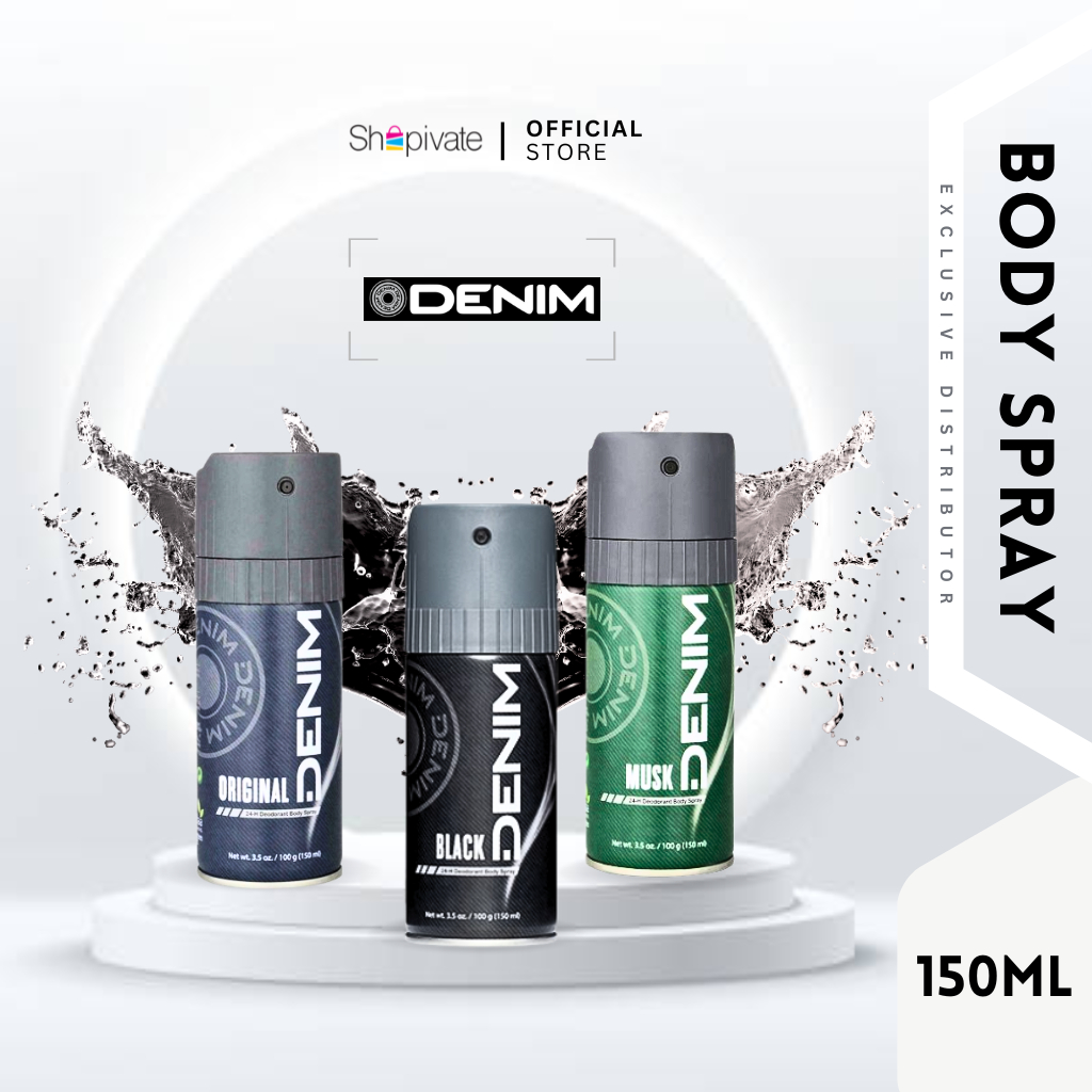 DENIM Deodorant Body Spray BLACK / MUSK / ORIGINAL 150ml | Shopee Malaysia
