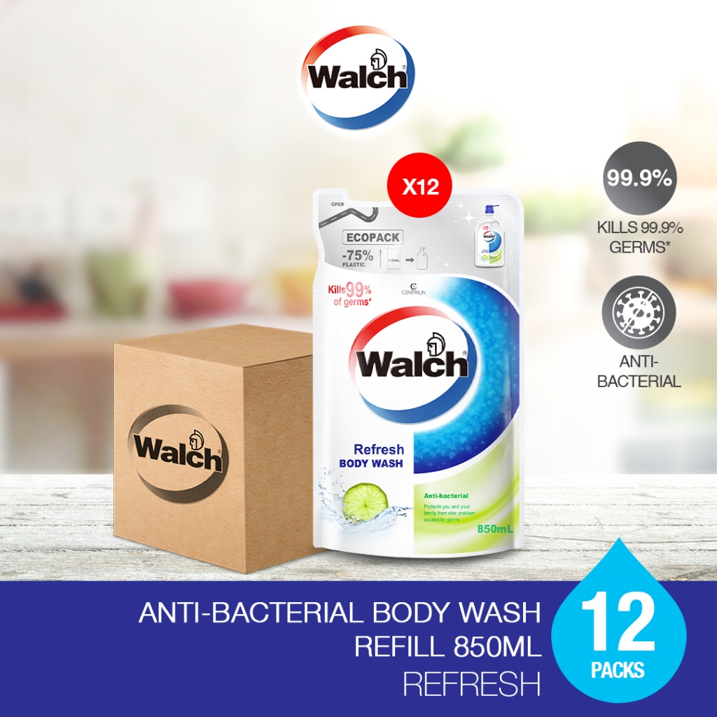 [CARTON DEAL] Walch Anti-Bacterial Body Wash Refresh Refill 850ml ...