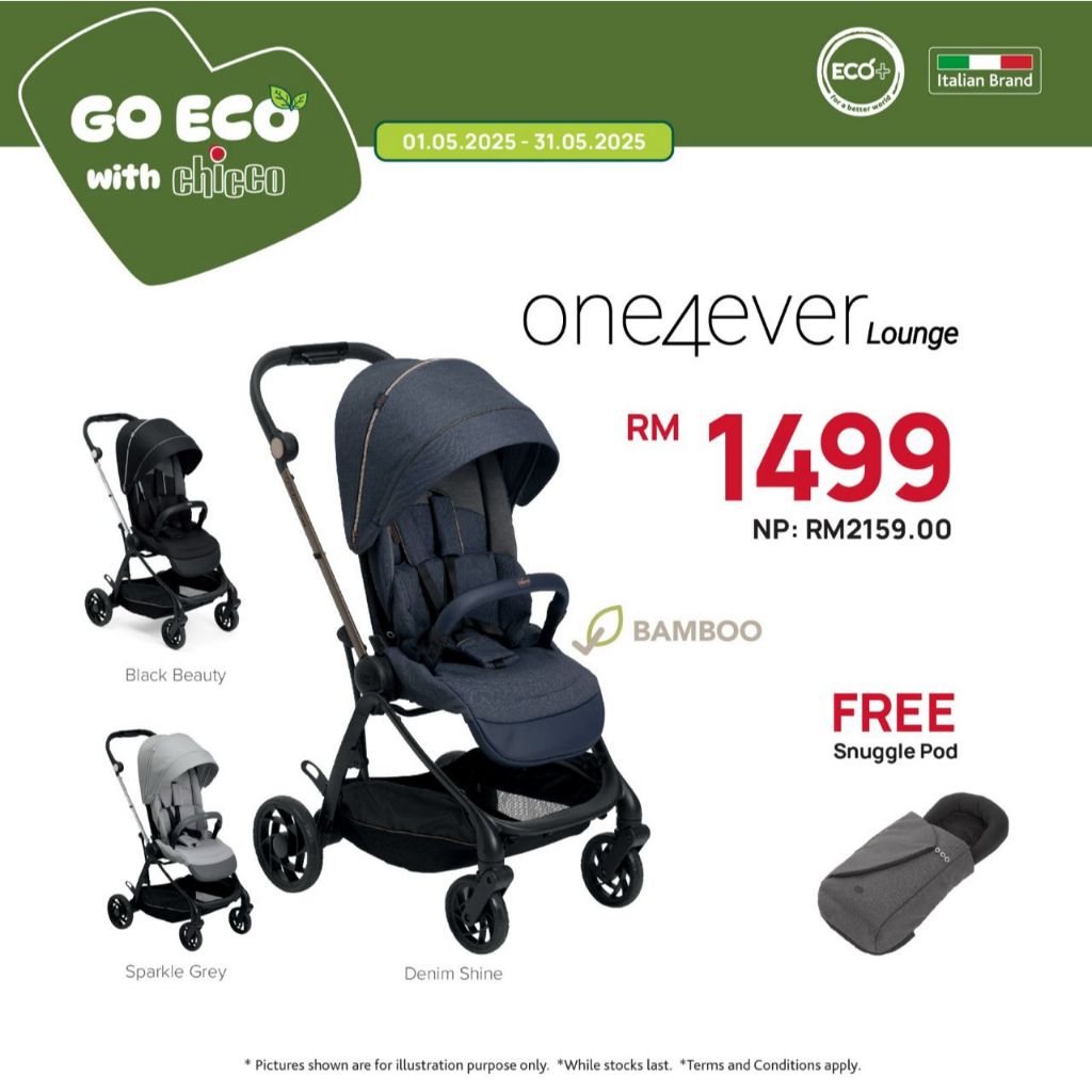 Chicco One4ever Lounge Stroller l 0-22kg | Shopee Malaysia