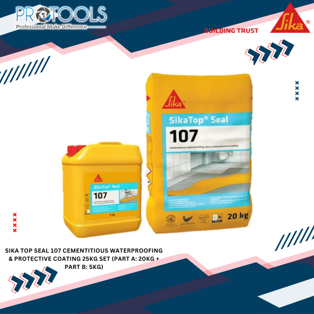 SIKA Top Seal 107 (A + B) 20KG + 5KG Waterproof Waterproofing Sysyem Cement Based Simen Kalis ...