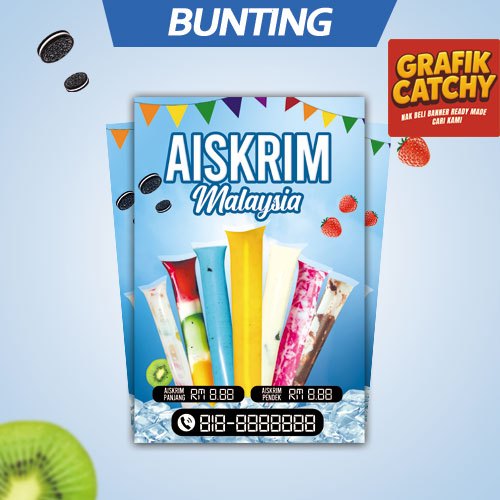 Banner bunting Aiskrim Malaysia Cantik Murah Viral Gambar Warna dan ...