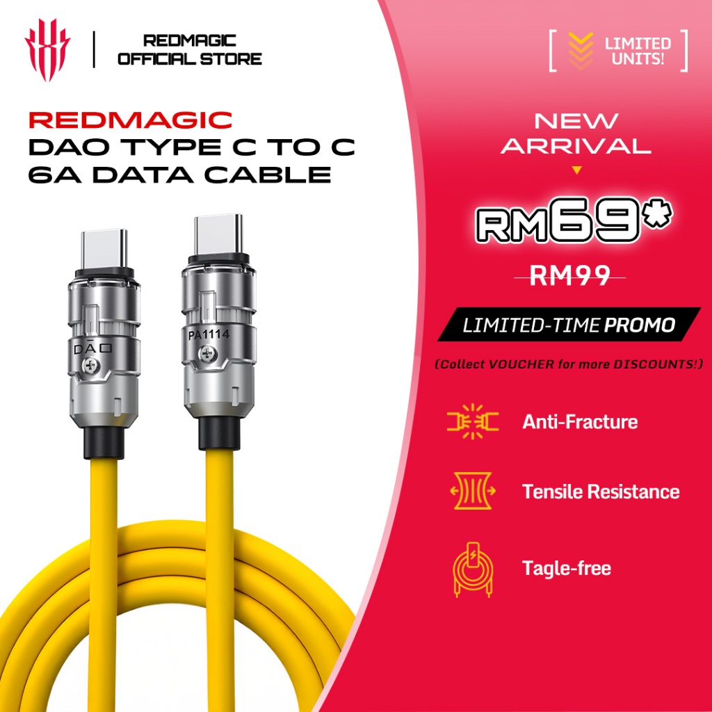 REDMAGIC DAO Type C to C 6A Data Cable | Shopee Malaysia