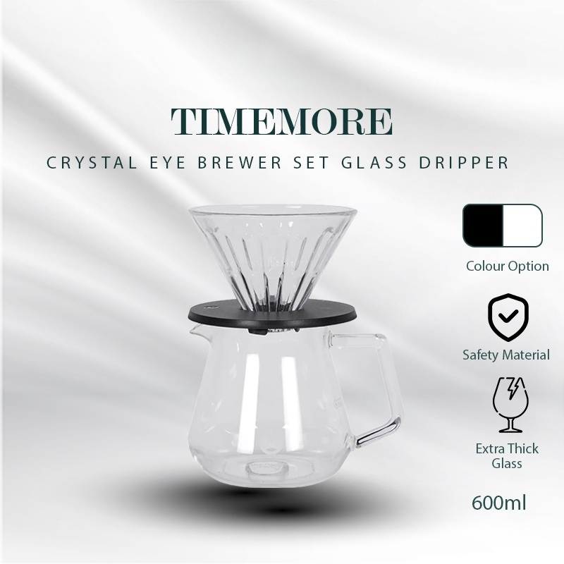 (With Free Gift) Timemore Glass Crystal Dripper + Server Jug 600mL ...