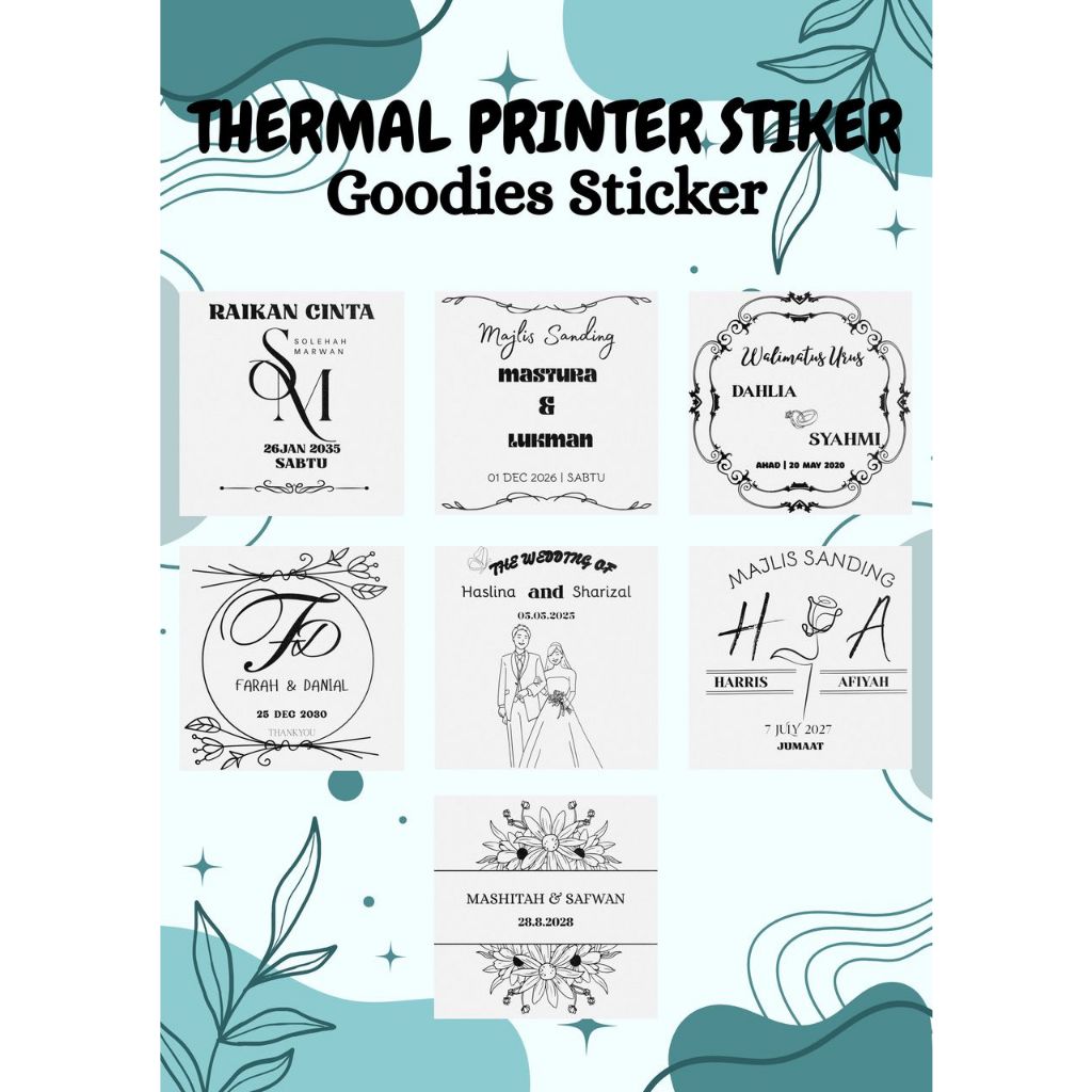 [STICKER MURAH 100PCS] STICKER DOORGIFT STICKER GOODIES STICKER WEDDING ...