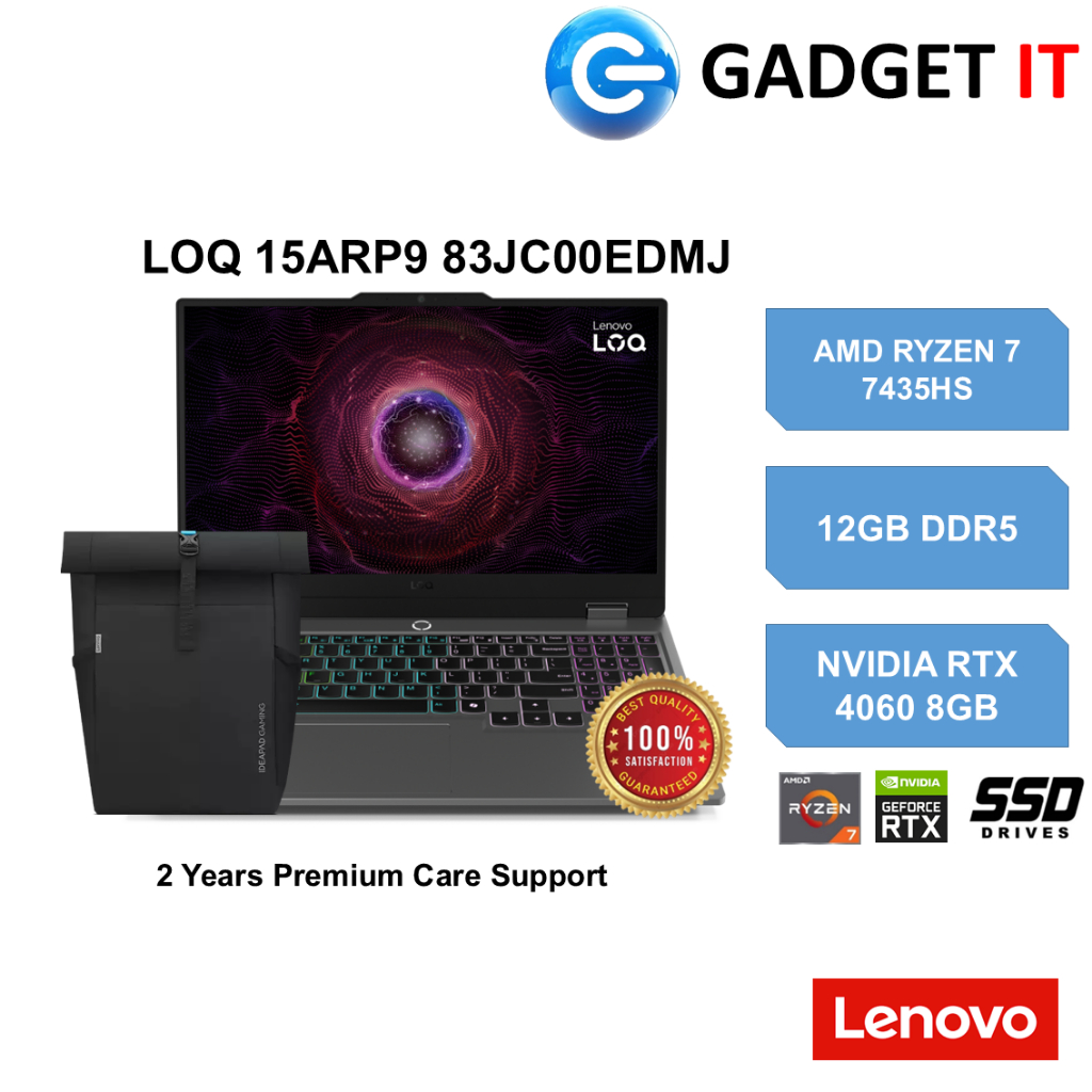 LENOVO LOQ 15ARP9 83JC00EDMJ GAMING LAPTOP (RYZEN 7 7435HS,12GB,512GB ...