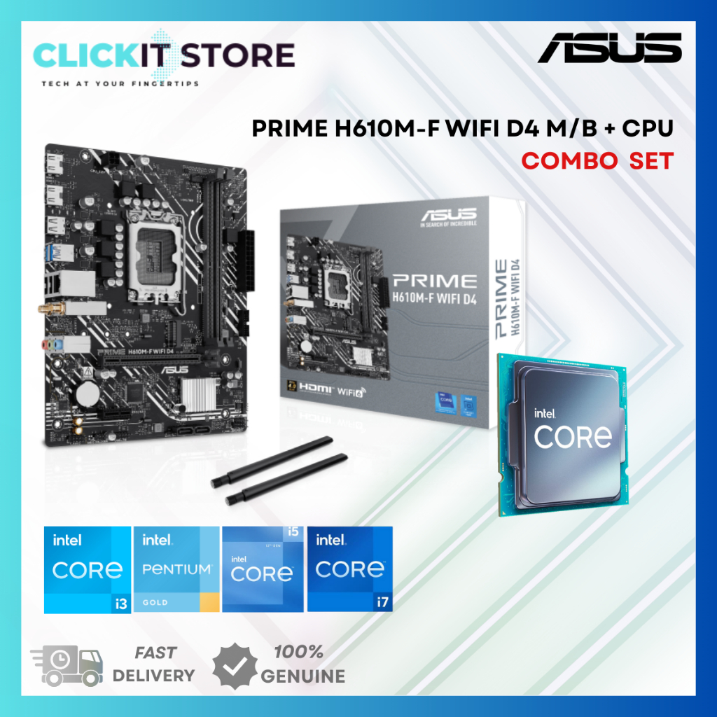 [COMBO] ASUS PRIME H610M-F WIFI D4 Motherboard + Intel CPU | Shopee Malaysia