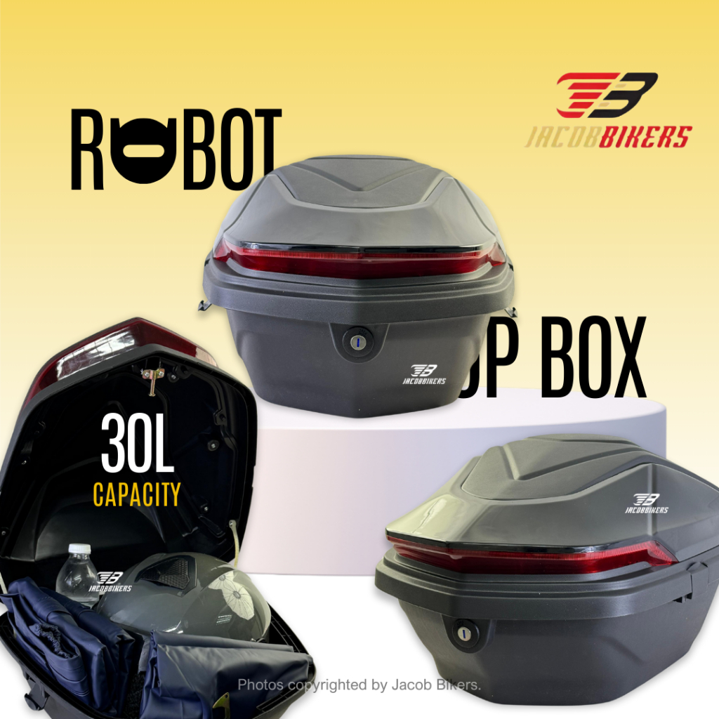 Pacific Rim Robot ABS Plastic Top Box Topbox 30L 30 Litre Case Grey Motorcycle Accessories ...