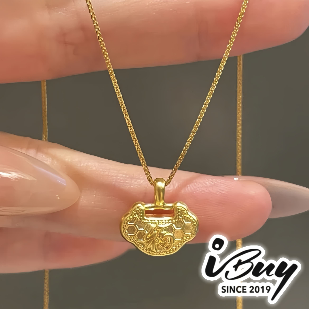 IBUY 999 Gold IFP00402 Cute Lucky Lock 24k (999) | Shopee Malaysia