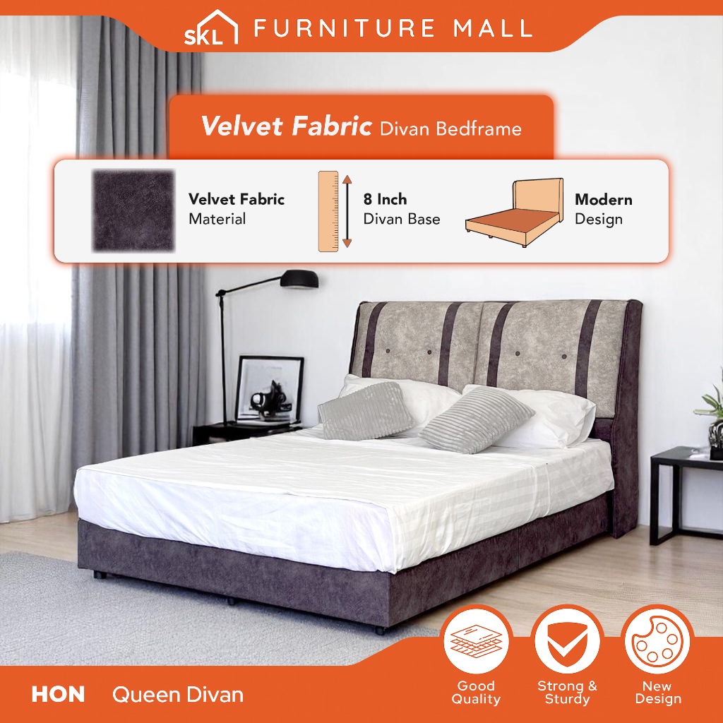 HON Pillow Queen Divan Bedframe/ Katil Divan / / Divan Bed / Modern Bed ...