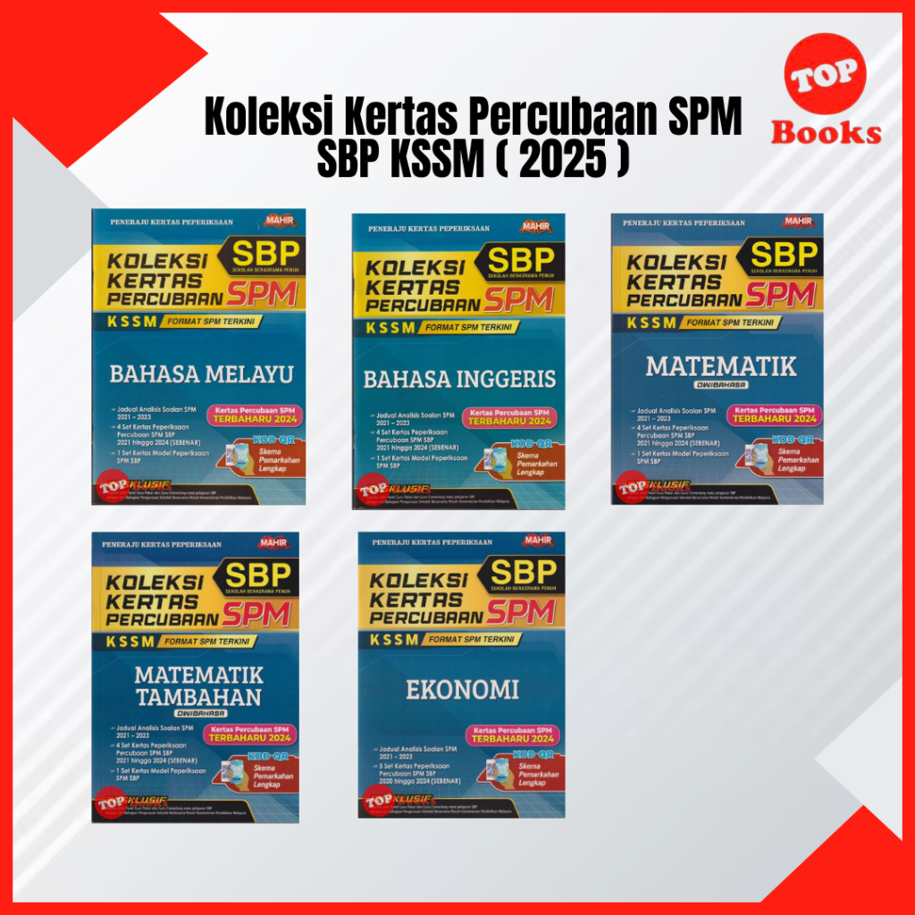[TOPBOOKS Mahir] Buku Latihan : Koleksi Kertas Percubaan SPM SBP KSSM (2025) | Shopee Malaysia