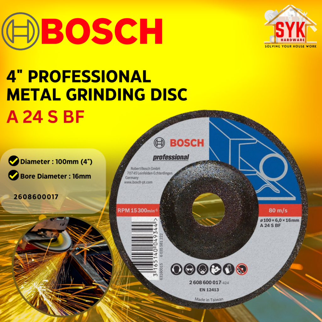 SYK Bosch 2608600017 100mm 4” 1Pcs Expert For Metal Grinding Disc ...