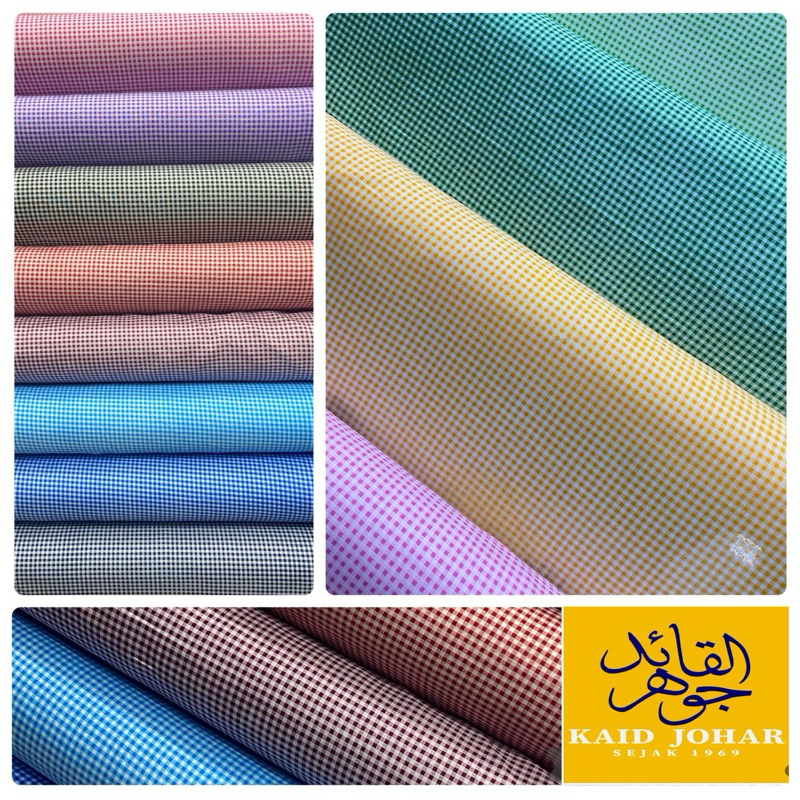 Kain TC (Tetron Cotton) Bidang 48 Inci Corak Petak Kecil/Polkadot/Petak ...