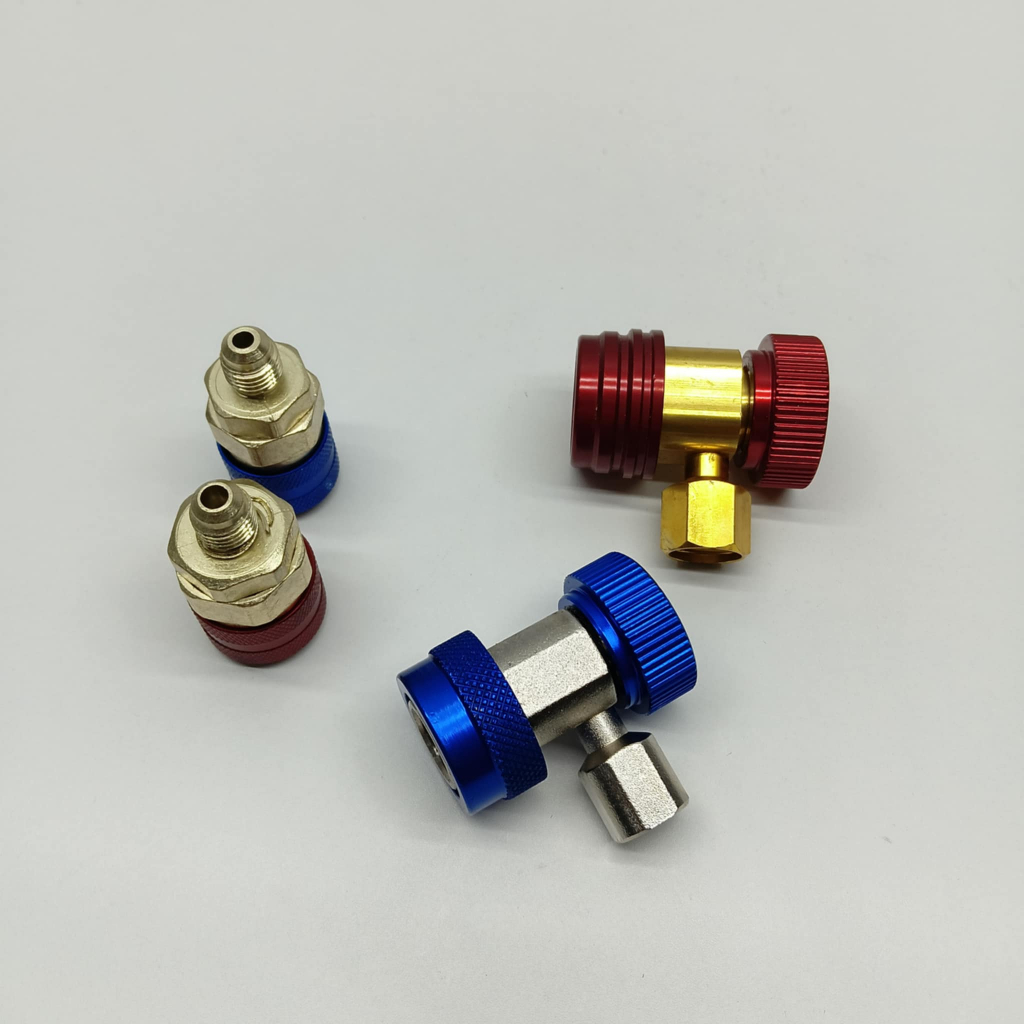 car air-conditioner quick coupler blue/red adapter hose connector ...