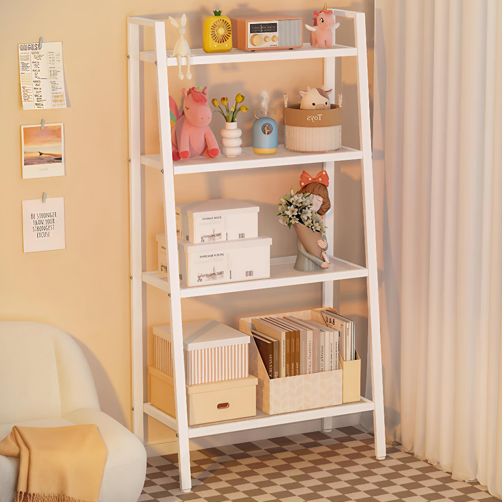 Trapezoidal Frame 3/4/5 Tiers Bookshelf Multipurpose Trapezoidal Frame ...