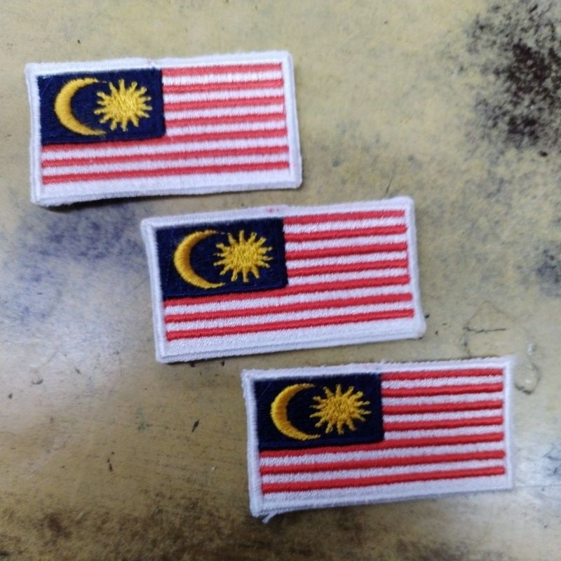 Lencana Bendera Malaysia Sulam / Flag Patches Malaysia Embroidery 2.5 ...