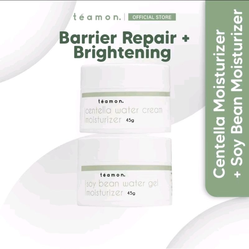 Teamon Centella water cream moisturizer [Dry/ Normal Skin] (45g),Teamon Soy Bean Water Gel ...