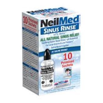 NEILMED SINUS RINSE 10 PREMIXES SACHETS + 240ML EMPTY SQUEEZE BOTTLE ...