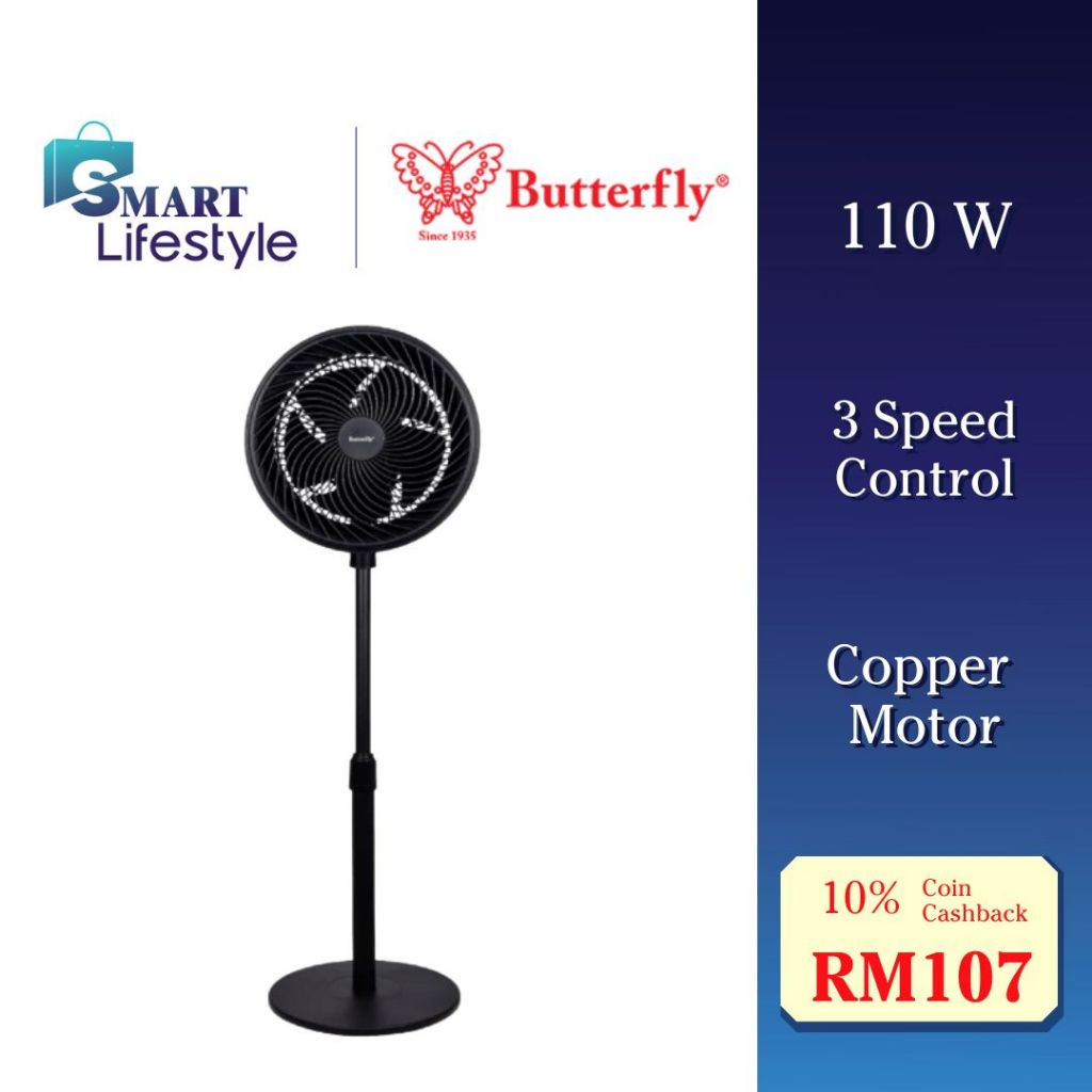 Butterfly 3 Speed 9” Stand Fan BSF-9031 / Midea 7" Circulation Fan with ...