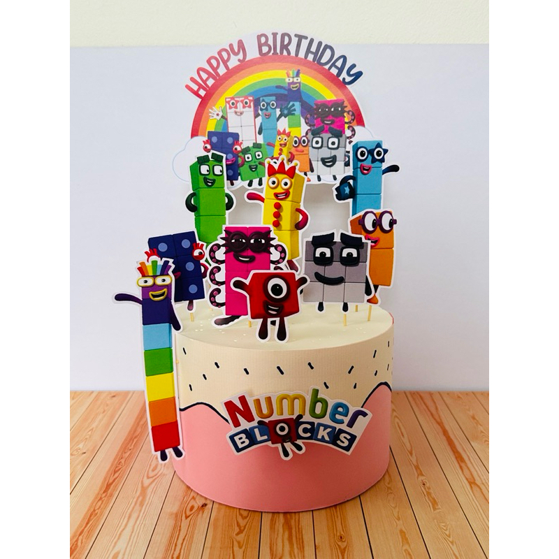 Number Blocks Cake Topper set (NO DIY NEEDED) | Shopee Malaysia