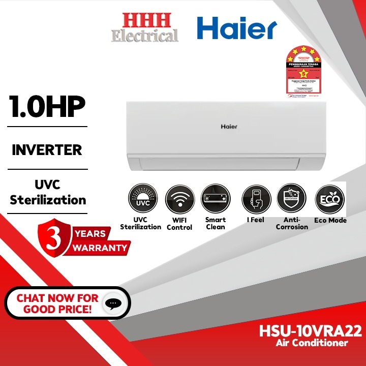 Haier R32 5STAR Inverter Air-conditioner UV COOL SMART Inverter Aircond Penghawa Dingin Wifi ...