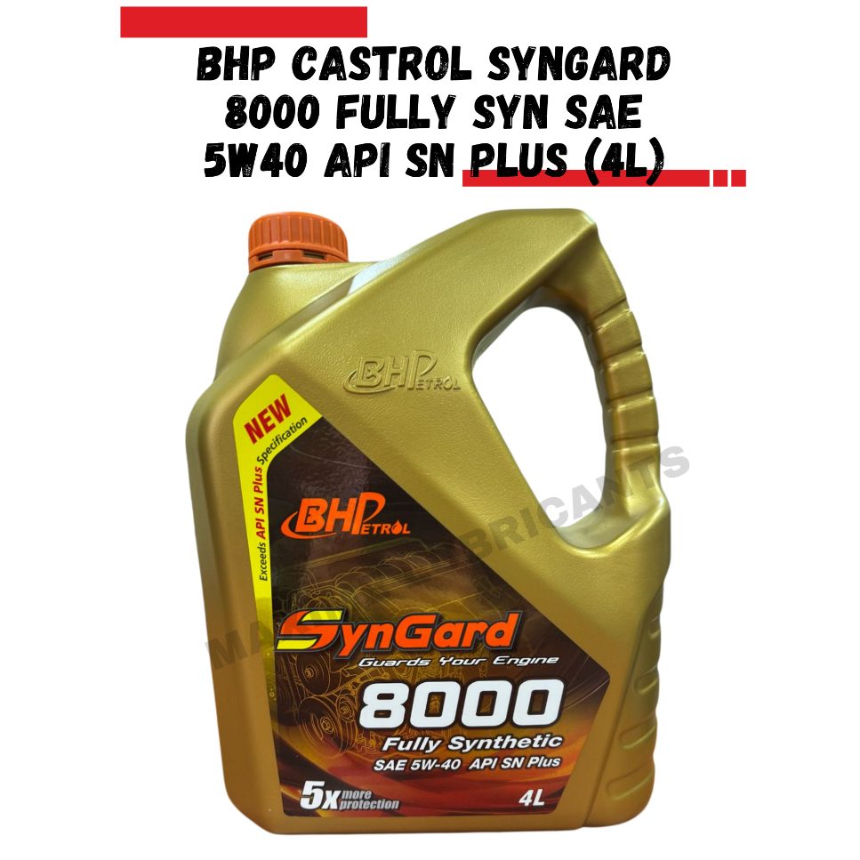 BHP SYNGARD 8000 FULLY SYN SAE 5W40 API SN PLUS (4L) | Shopee Malaysia
