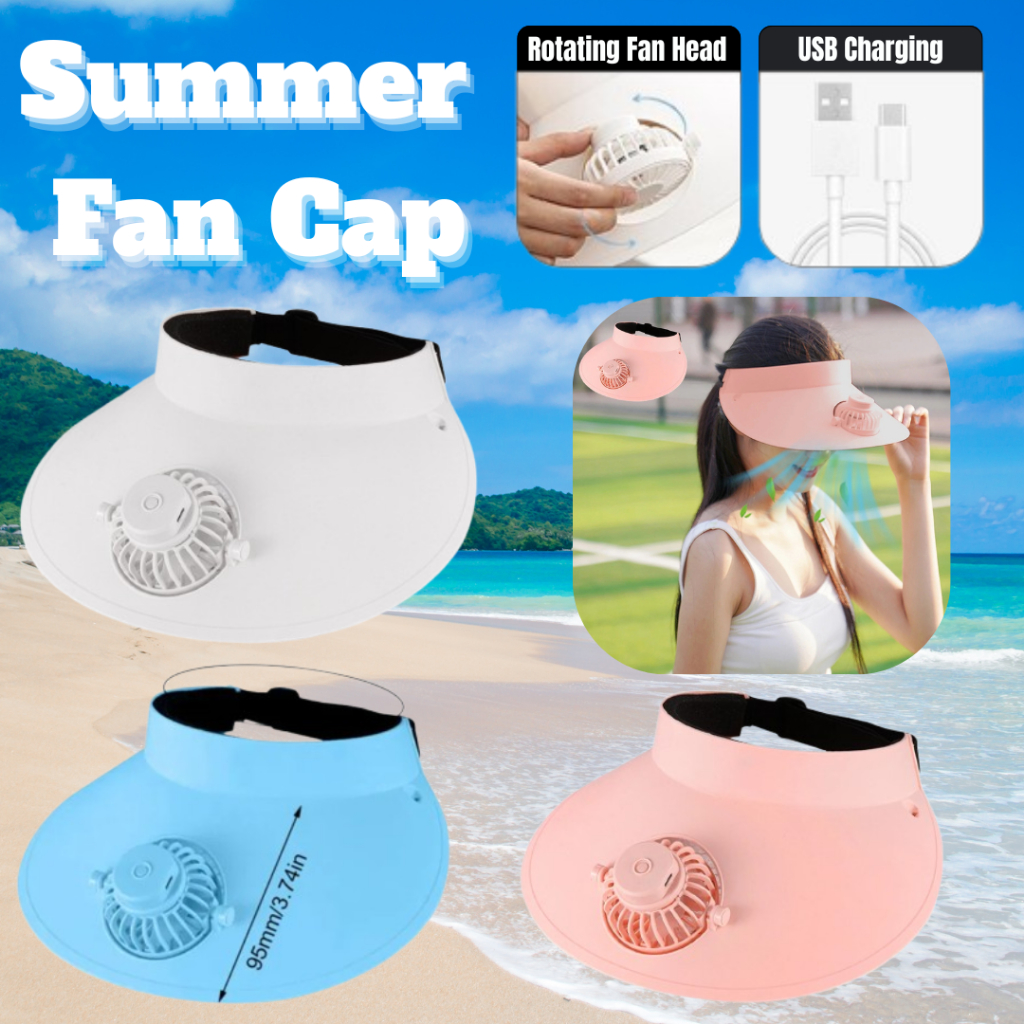Portable Fan Hat Wearable Air Conditioner with USB Charging for Summer ...