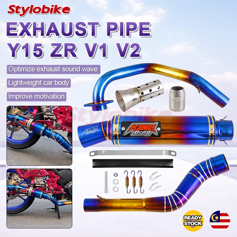 King Drag Y15ZR Full System Exhaust Pipe Racing Exhaust Open Muffler ...