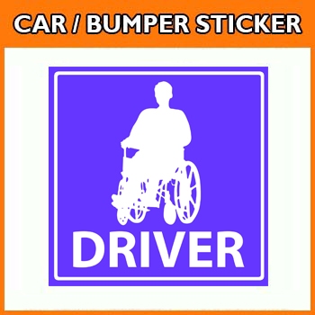 OKU Driver Blue Wheelchair - Car Sticker / Bumper Sticker / Motor ...