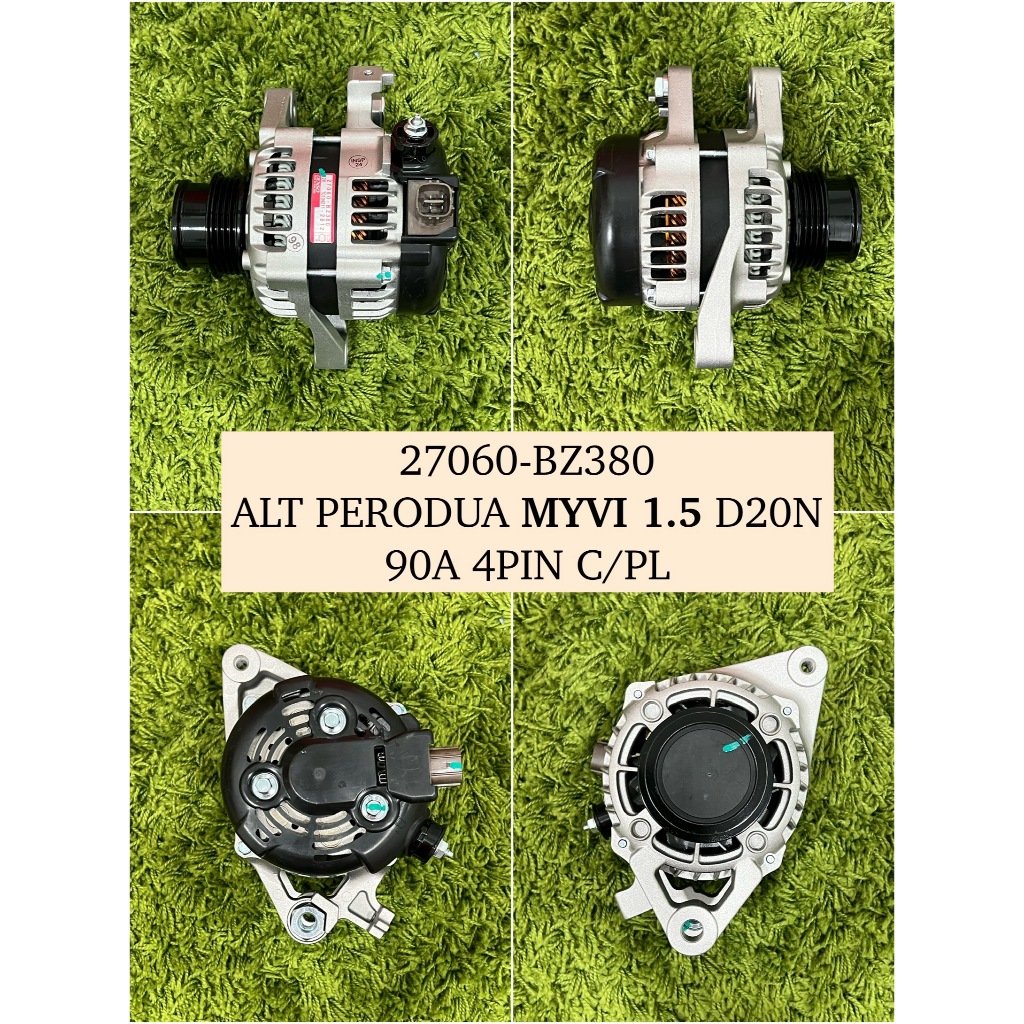 PERODUA MYVI 1.5 D20N 90A 4PIN C/PL NEW ALTERNATOR (27060-BZ380 ...