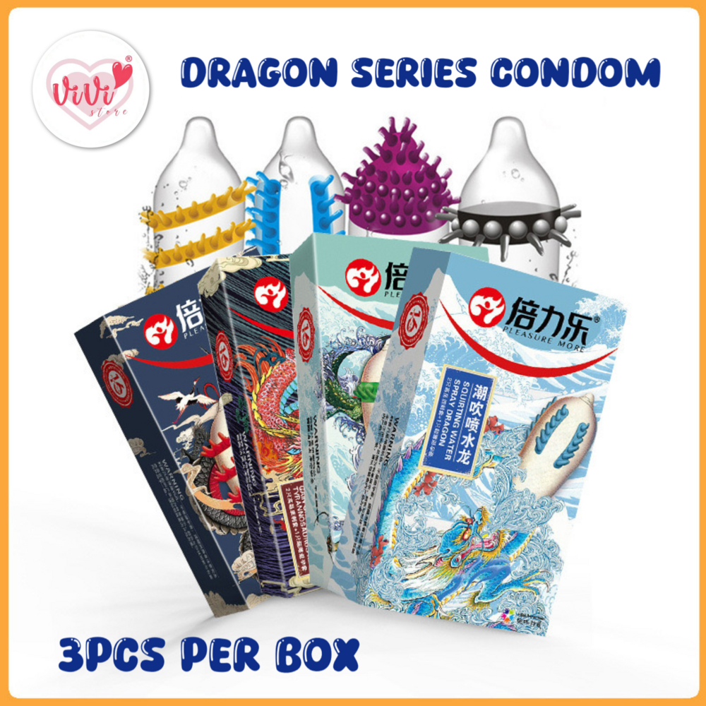 Vivi Dragon Spike Sleeve Dotted Condom Latex Lubricated Kondom Berduri ...
