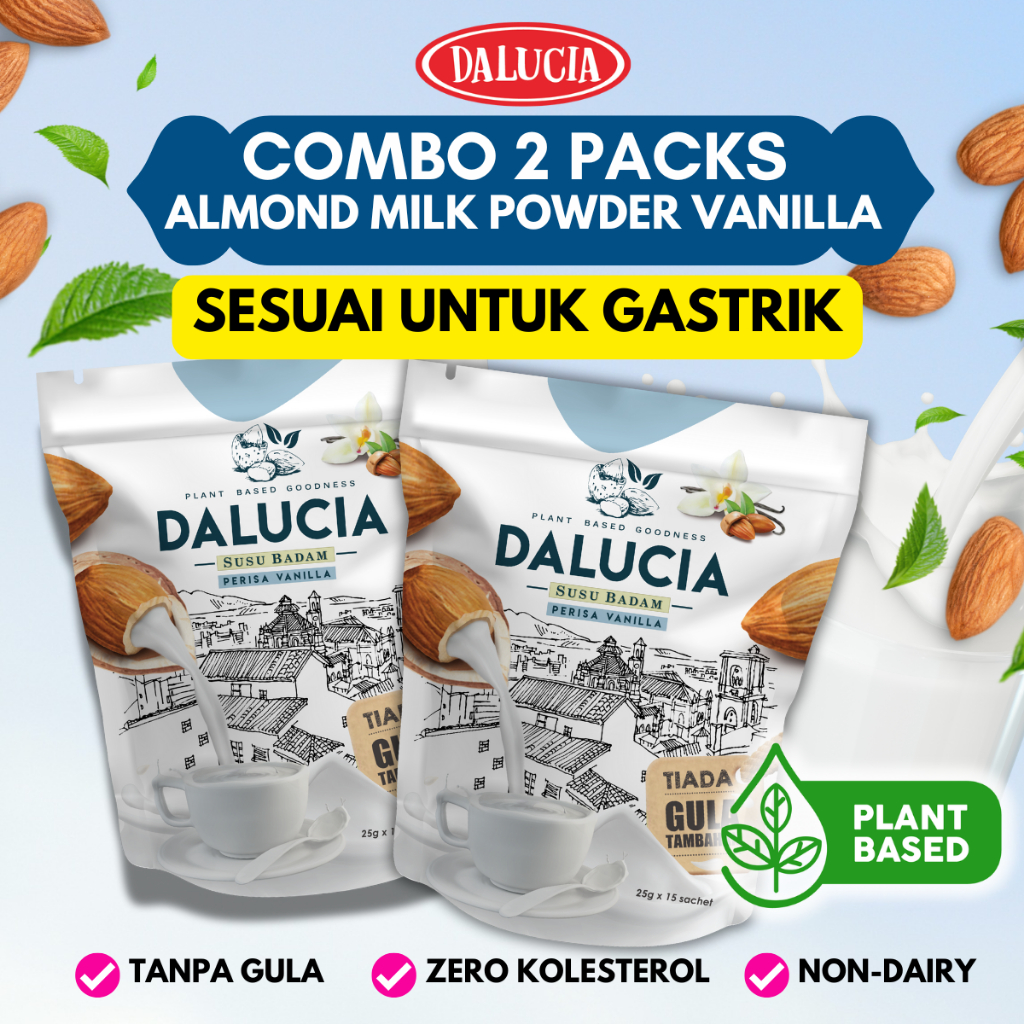 Dalucia Almond Milk Powder – 2 Pack (30 Sachet) – Susu Almond / Susu ...