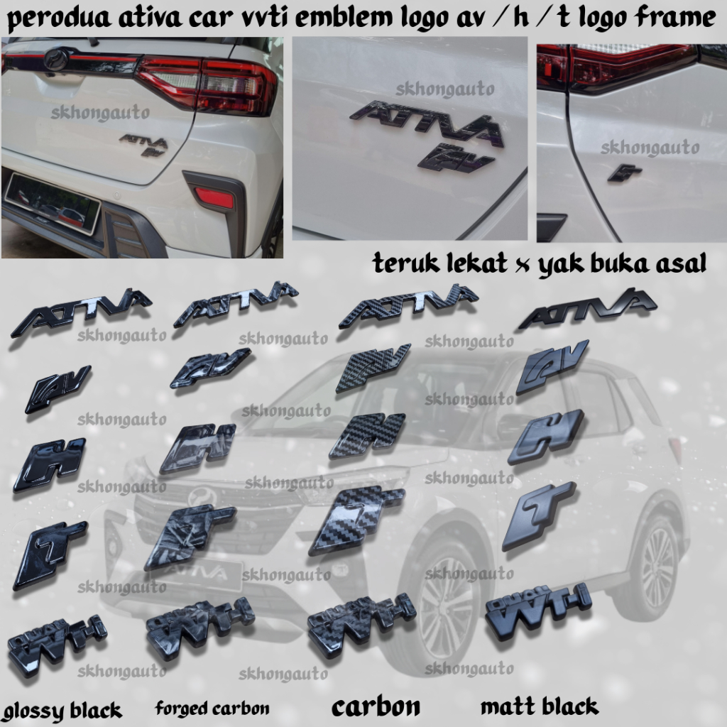 perodua ativa car vvti emblem logo av / h / t logo car accessories ...