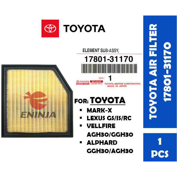 【READY STOCK】TOYOTA Air Filter For Toyota Vellfire Ggh30 Ggh35/ Alphard ...