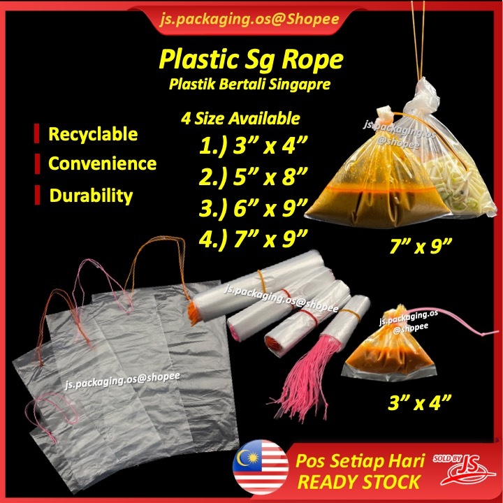 Plastic SG Rope String Bag Packing Soup / Plastik Tali Singapore ...