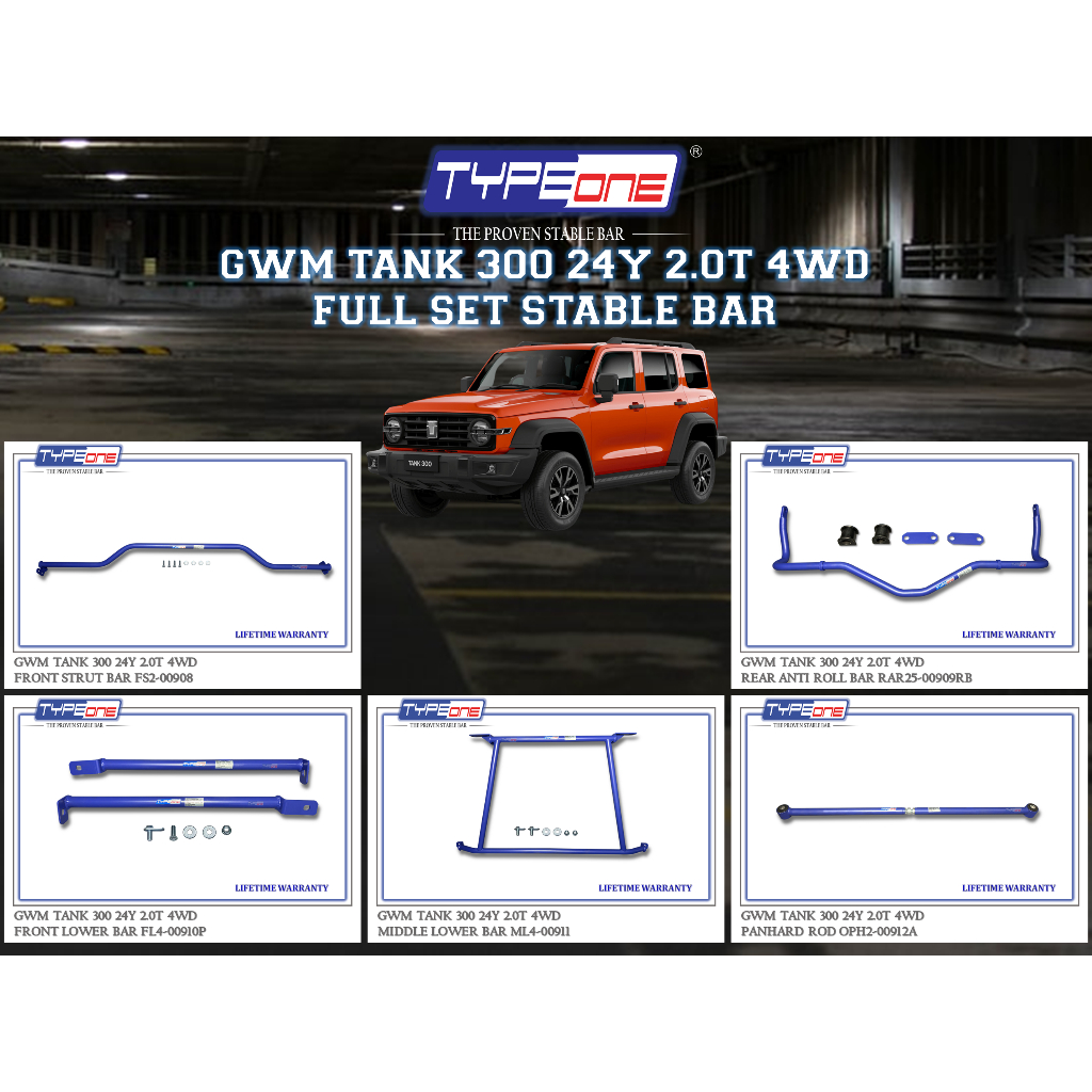 🔥 READY STOCK 🔥 TYPE ONE STABLE BAR - GWM TANK 300 24Y 2.0T 4WD ...