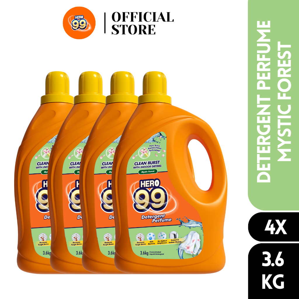 HERO 99 DETERGENT PERFUME MYSTIC FOREST | 3.6KG X 4 | Shopee Malaysia