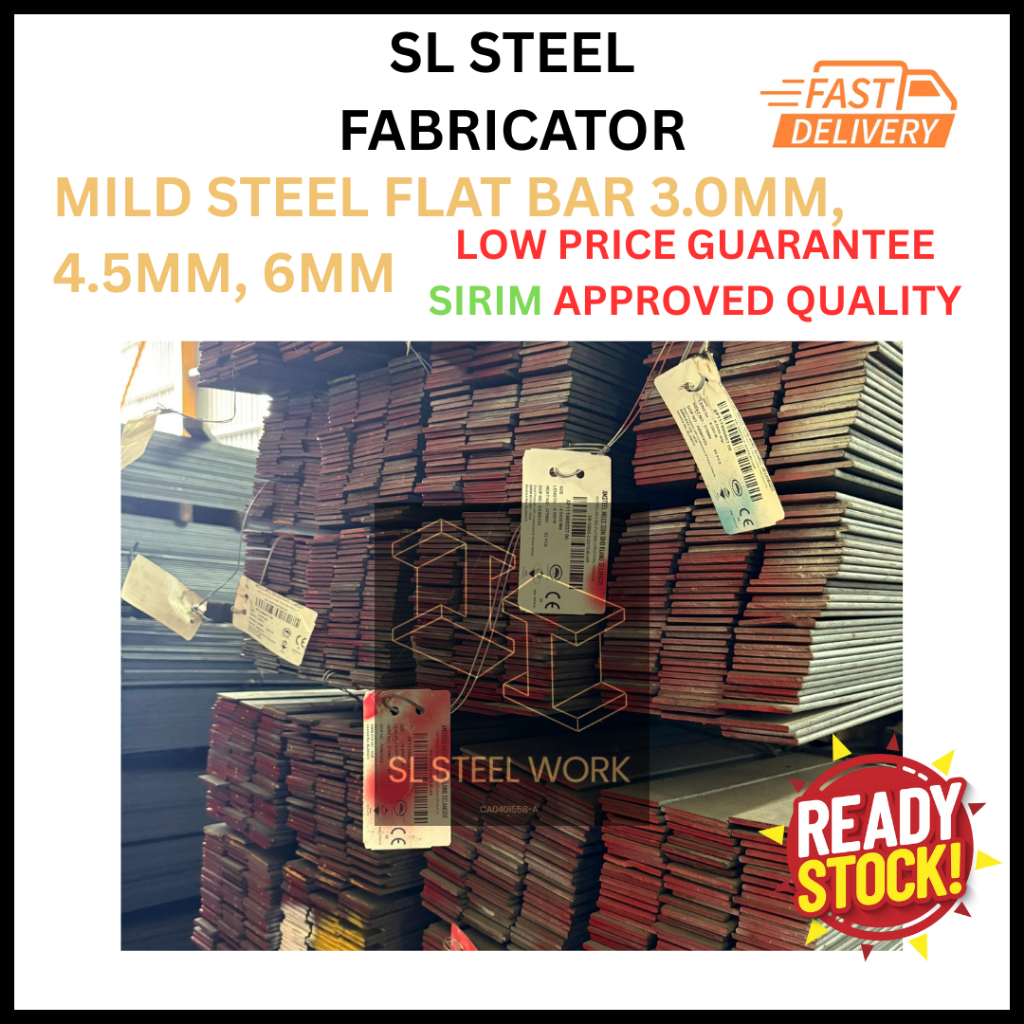 MILD STEEL (BESI) FLAT BAR 1FT PANJANG TO 5FT PANJANG CUSTOMISABLE ...