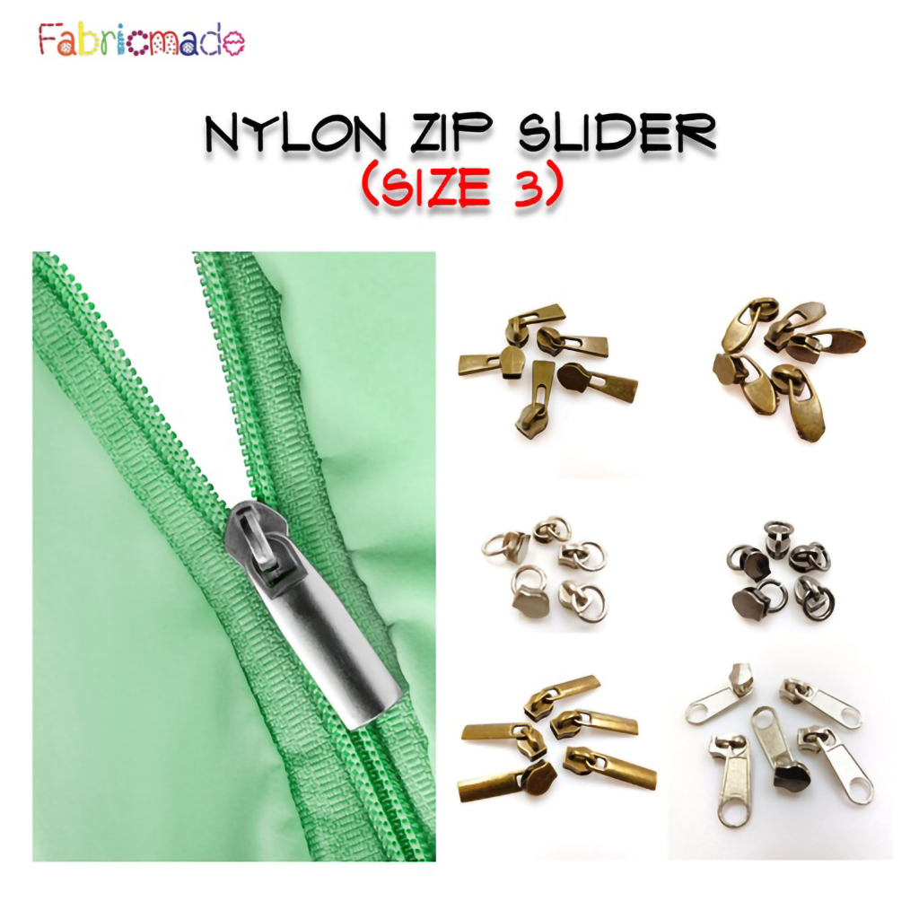 FABRICMADE - Size #3 Nylon Zip Slider (Select Quantity "1" for 30 ...