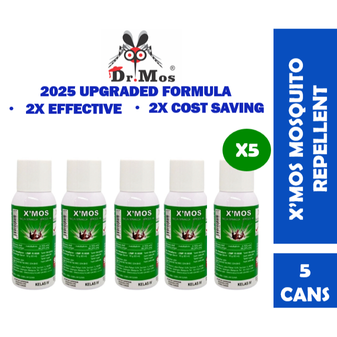 【READY STOCK】X'MOS 5 Cans Mosquito Repellent Spray/ Ubat Nyamuk Tidak ...