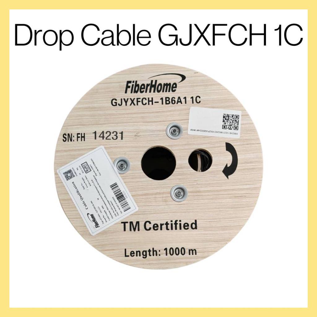 TM Certified FiberHome IB Drop Fiber 1Core 1KM (FRP) Blue Core GJYXFCH ...