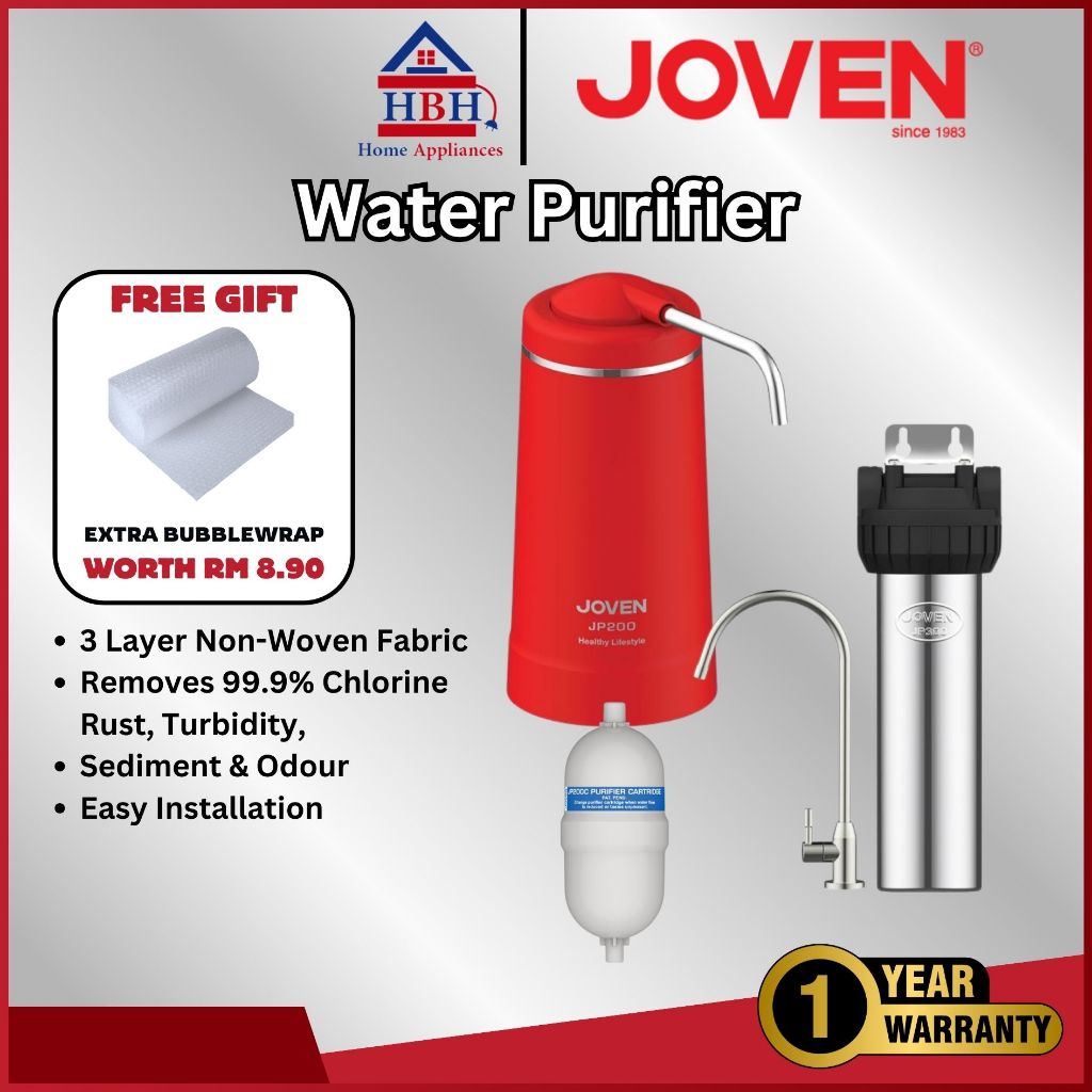 (Free BubbleWrap) Joven Water Purifier JP200 (WHITE / RED) Water Filter ...