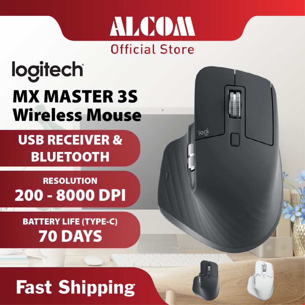 LOGITECH MX MASTER 3S Wireless Mice with Ultrafast MAGSPEED Scrolling ...
