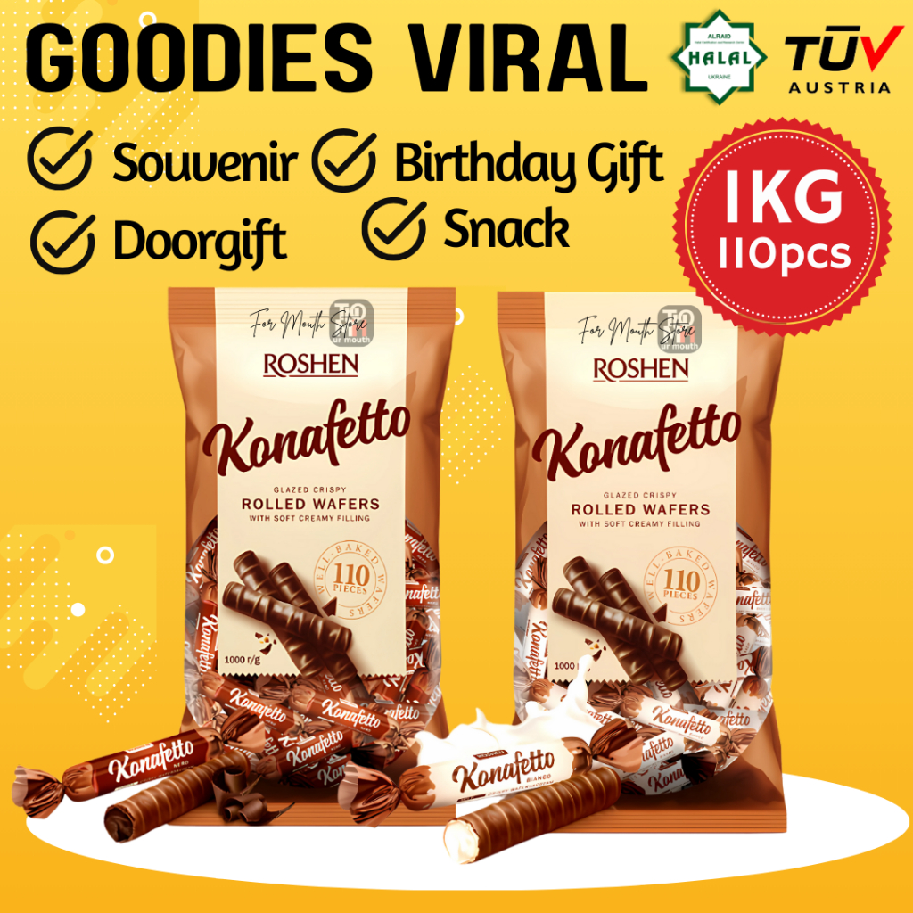 110PCS (1KG) Roshen Konafetto Chocolate Konafetto Milk Coklat Konafetto ...
