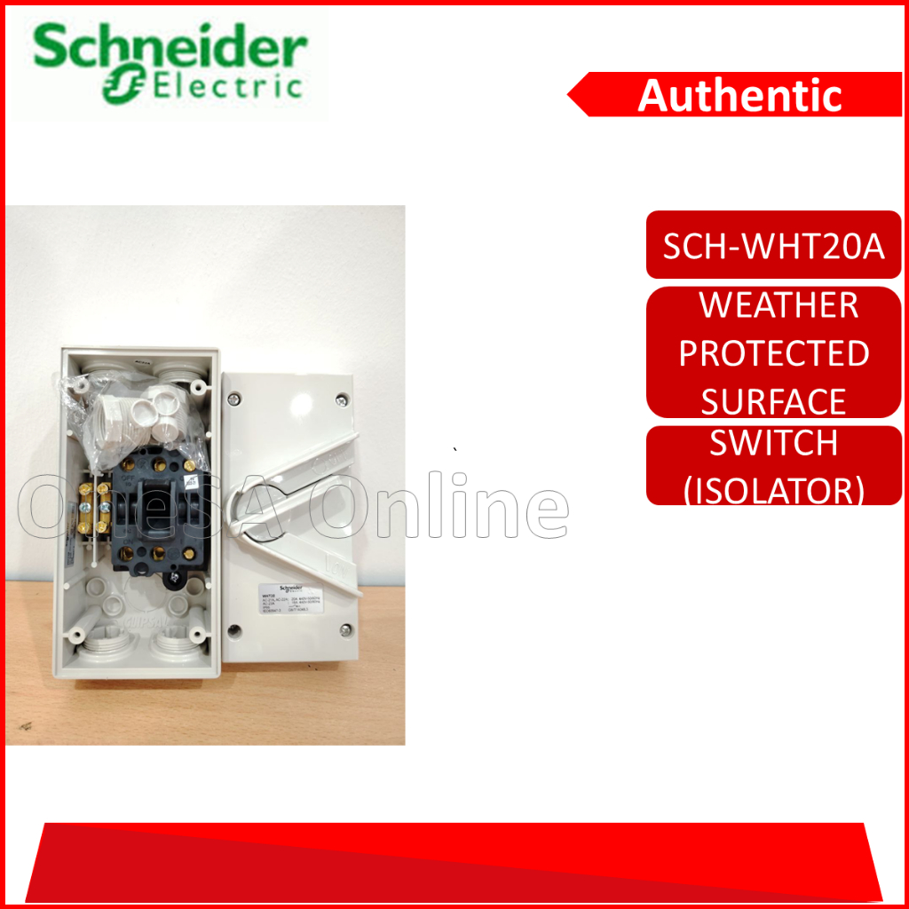 SCHNEIDER WEATHER PROTECTED SURFACE SWITCH (ISOLATOR)(SCH-WHT-20A,35A,63A) | Shopee Malaysia