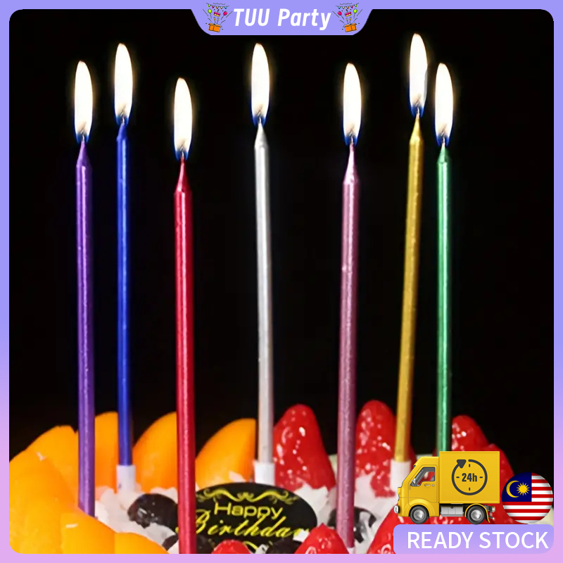 6PCS Colorful Candle Pencil Shape Candles Birthday Wedding Anniversary ...