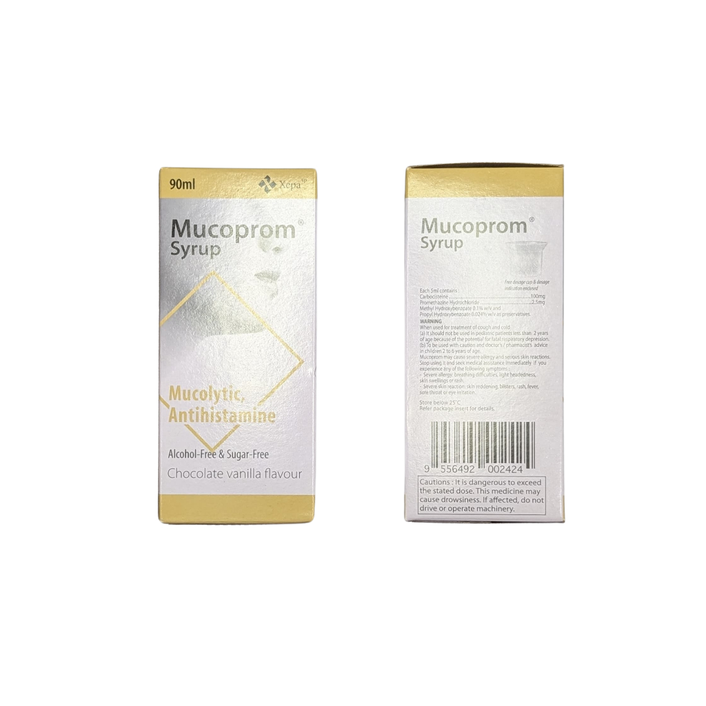 MUCOPROM 90ML SYRUP, UBAT BATUK KAHAK UNTUK KANAK-KANAK DAN DEWASA ...