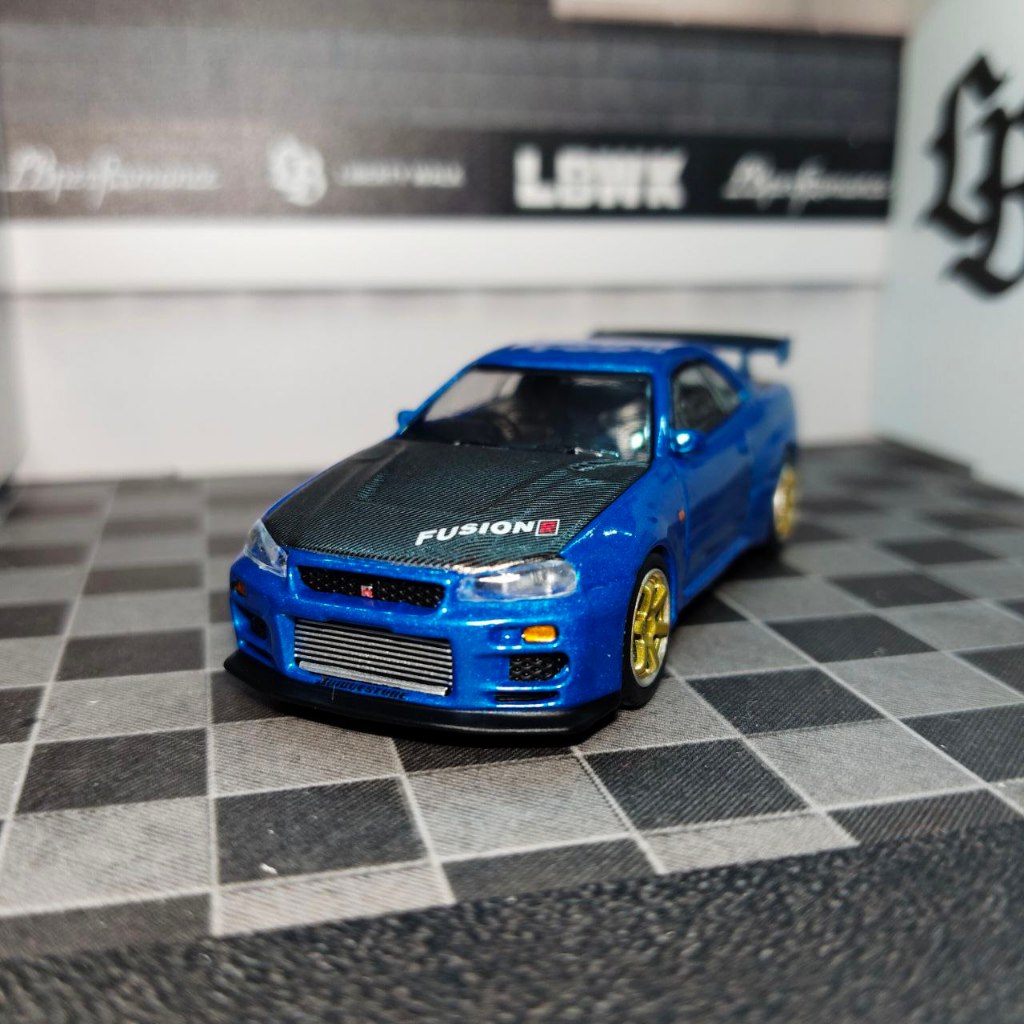 (UNSEALED with box) Mini GT Nissan Skyline GT-R R34 Top Secret Bayside ...