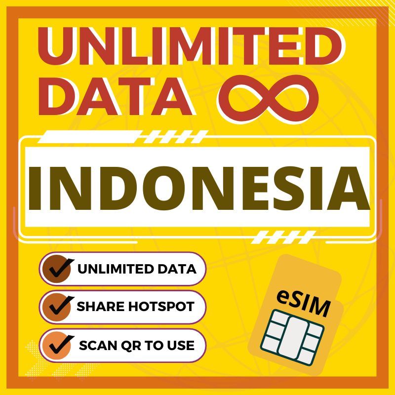 Indonesia esim Unlimited Data, 印尼 30days Bali esim, Jakarta esim ...