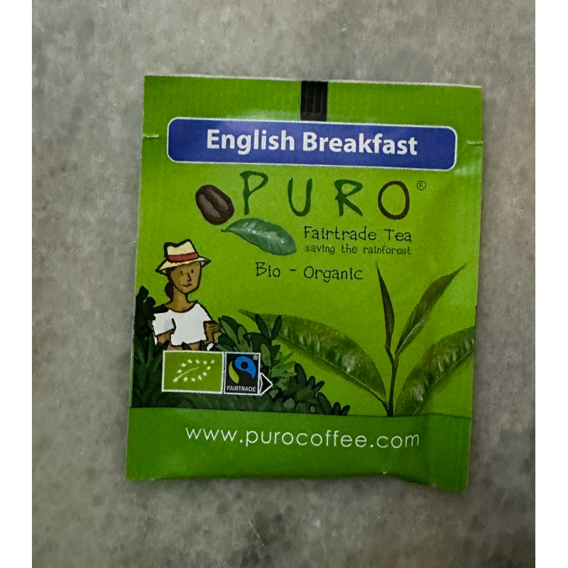 PURO English Tea Fairtrade Tea Bio- Organic ( 1 teabags without box ...