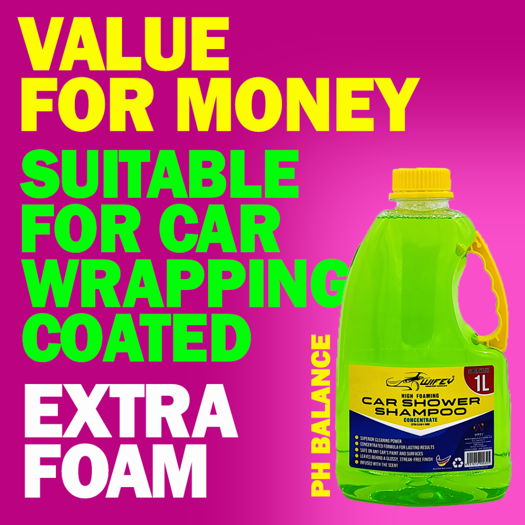 Wifey Car Shower Shampoo 1L High Foaming Car Shampoo Wash Wax Shampoo ...